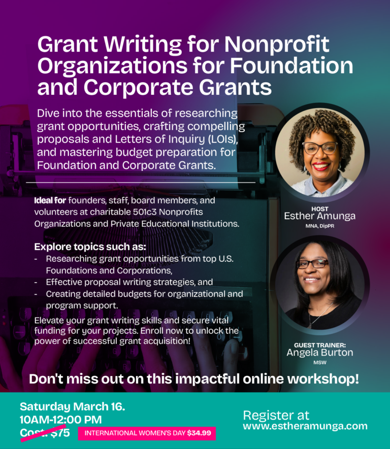 Grant Writing for Non-profit Organizations | Esther Amunga